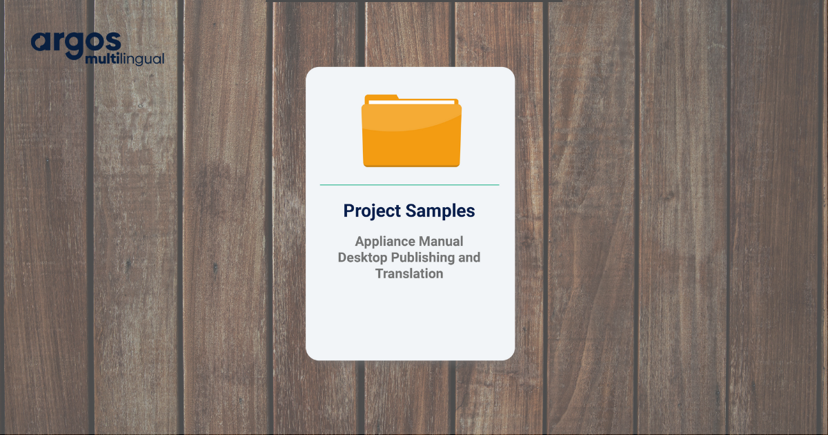 Appliance Manual Desktop Publishing and Translation - Project Samples